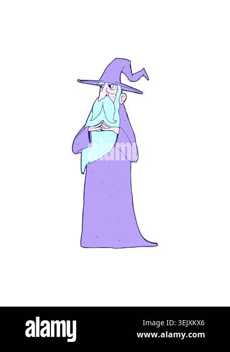 shivering motion animation of cartoon drawing of a wizard Stock Video ...