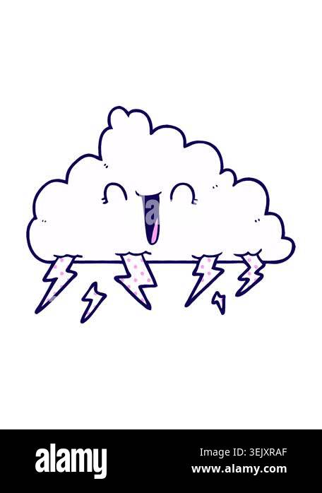 neon light effect animation of cartoon of a thundercloud Stock Video ...
