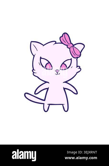 pixelize effect animation of a fun illustration of a cartoon cat Stock ...