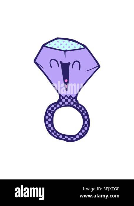 bob and pause animation of cartoon doodle happy face ring Stock Video ...