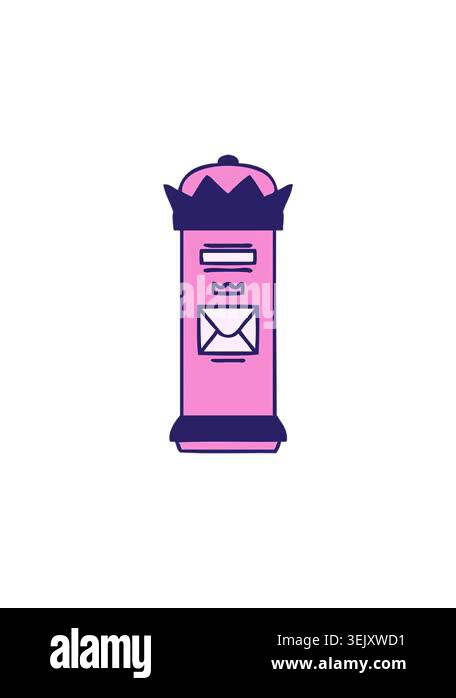 spinning motion animation of cute cartoon of a british post box Stock ...