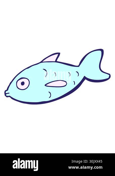 jiggle and pause animation of cartoon fish illustration Stock Video ...