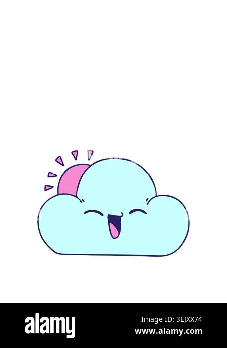 stretching up animation of hand drawn quirky cartoon sun and happy ...