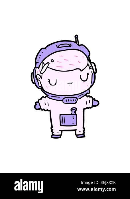 jiggle motion animation of cute cartoon astronaut Stock Video Footage ...