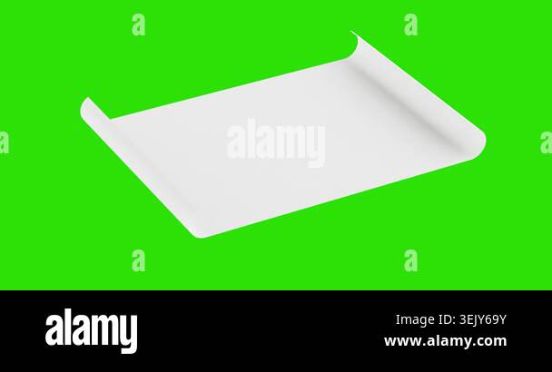 4k Resolution Video: Blank White Mockup Rolled Paper Poster With Clean ...