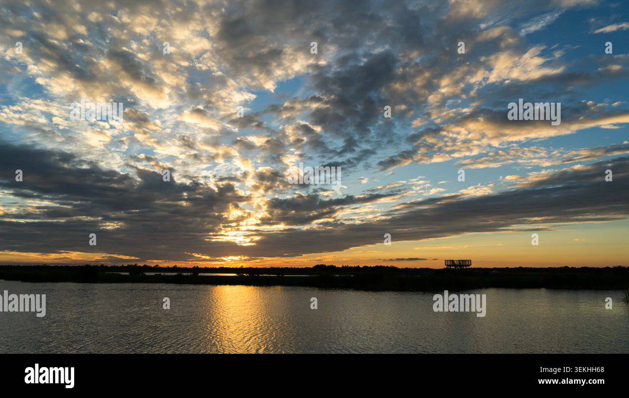 Sunset over Viera Wetlands in Florida Stock Video Footage - Alamy