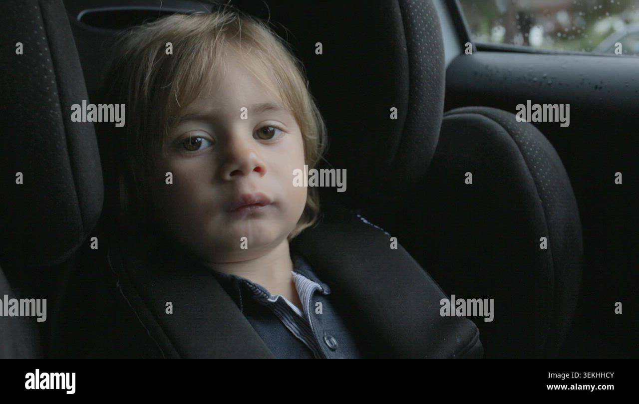 2 year old boy in car safety seat Stock Video Footage - Alamy