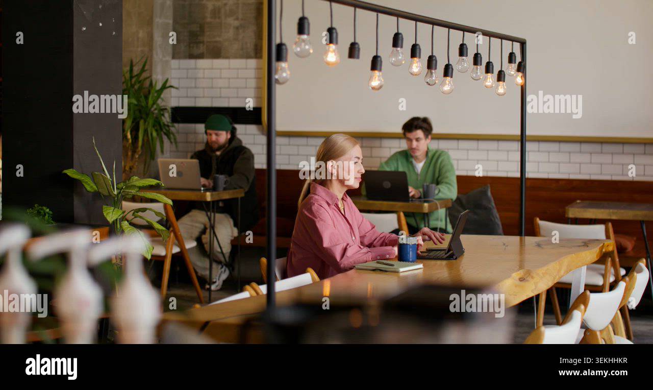 A group of people work in a coworking space Stock Video Footage - Alamy