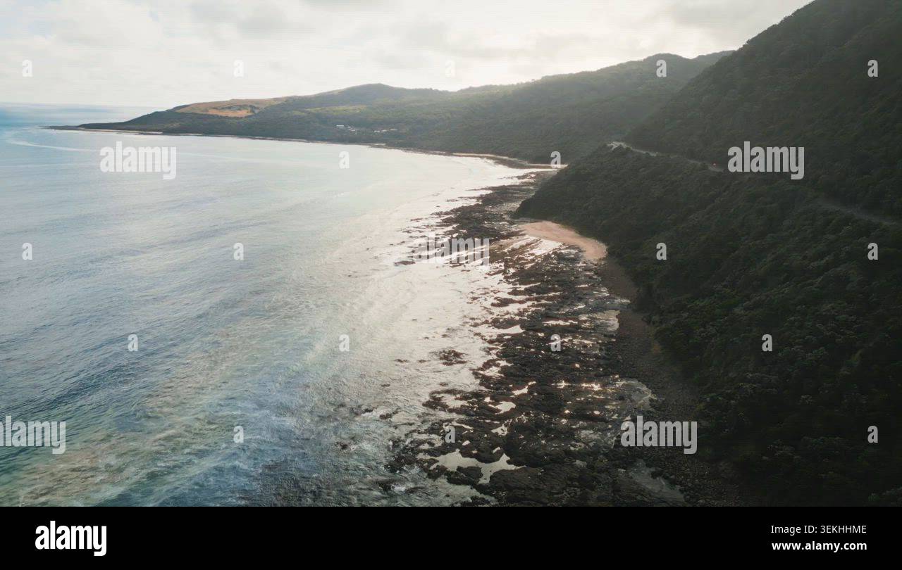 Rugged coastline meeting the vast ocean Stock Video Footage - Alamy