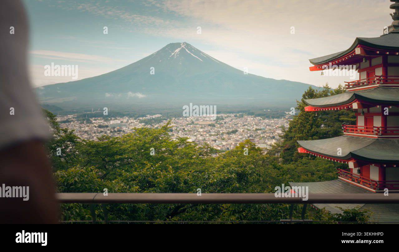 Peaceful moment overlooking Mount Fuji Stock Video Footage - Alamy