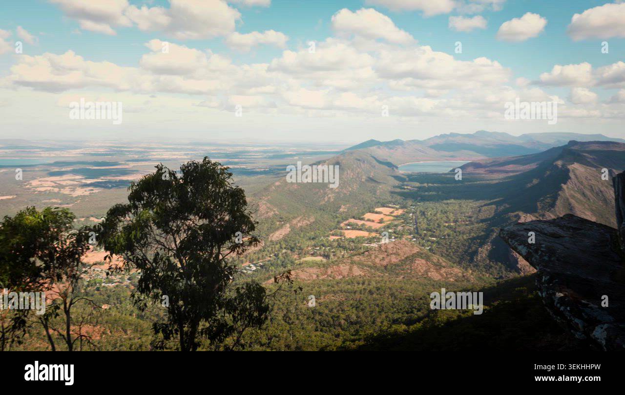 Aerial view of mountain range and lake Stock Video Footage - Alamy