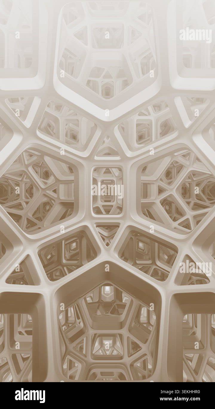 Animation of a futuristic geometric fractal in a amber color Stock ...