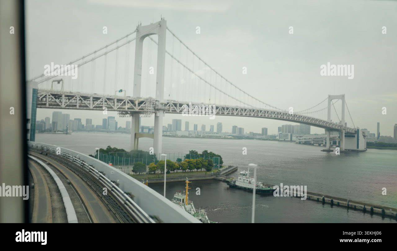 Rainbow Bridge over Tokyo Bay Stock Video Footage - Alamy