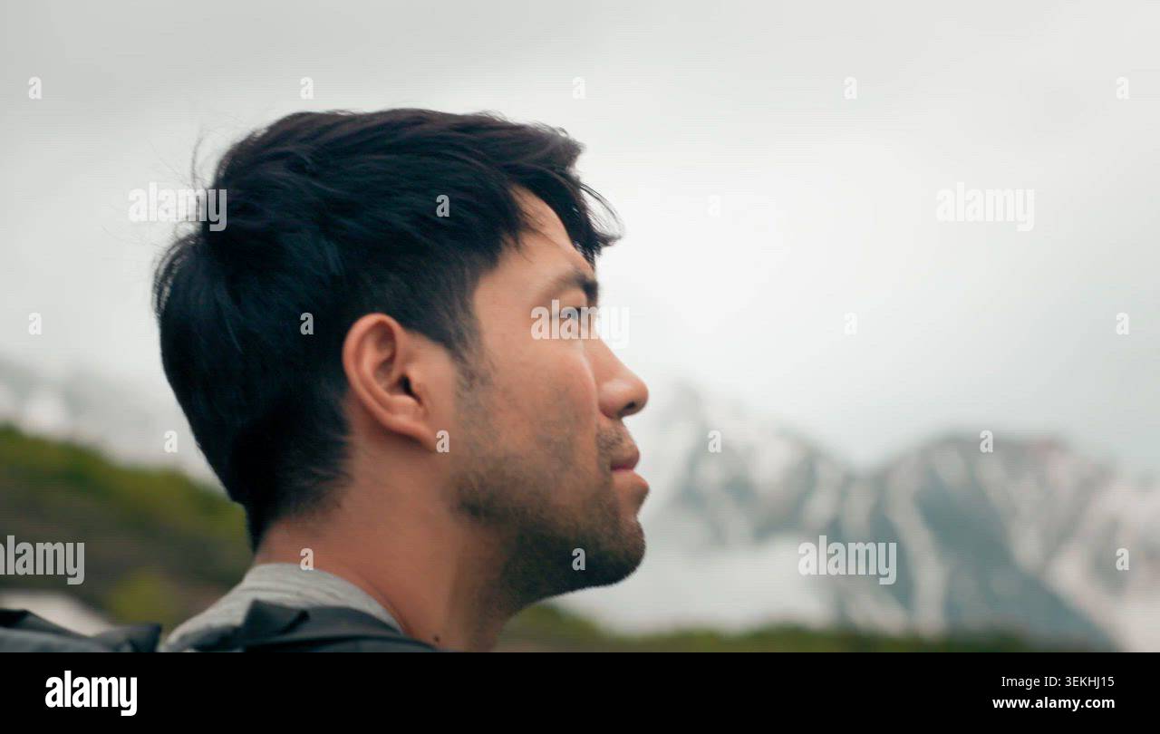 Traveler in alpine landscape Japan Stock Video Footage - Alamy