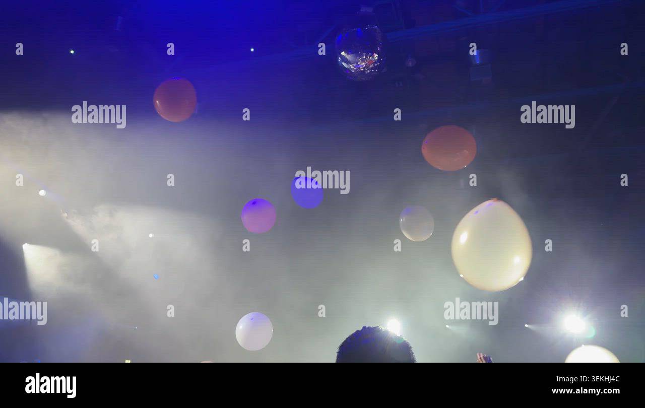 Balloons flying at a party Stock Video Footage - Alamy