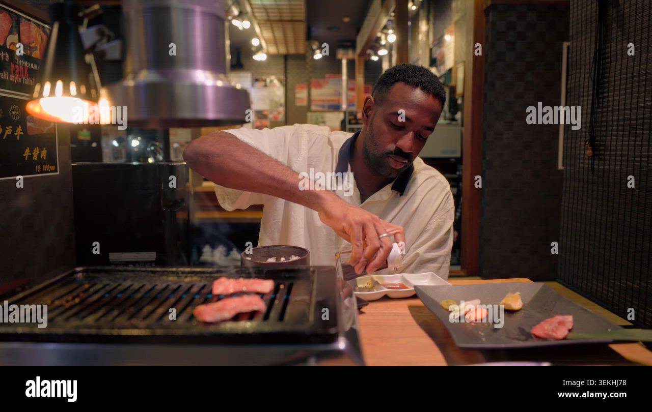 Pouring soy sauce at Japanese yakiniku restaurant Stock Video Footage ...