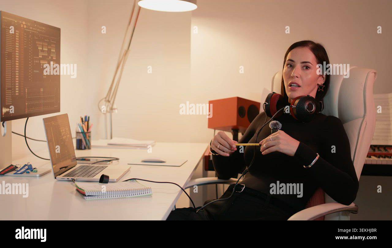 Woman talking during interview Stock Video Footage - Alamy