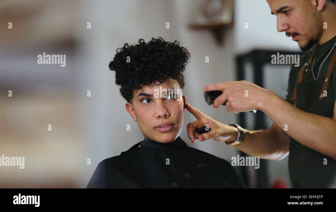 Afternoon haircut at barbershop Stock Video Footage - Alamy