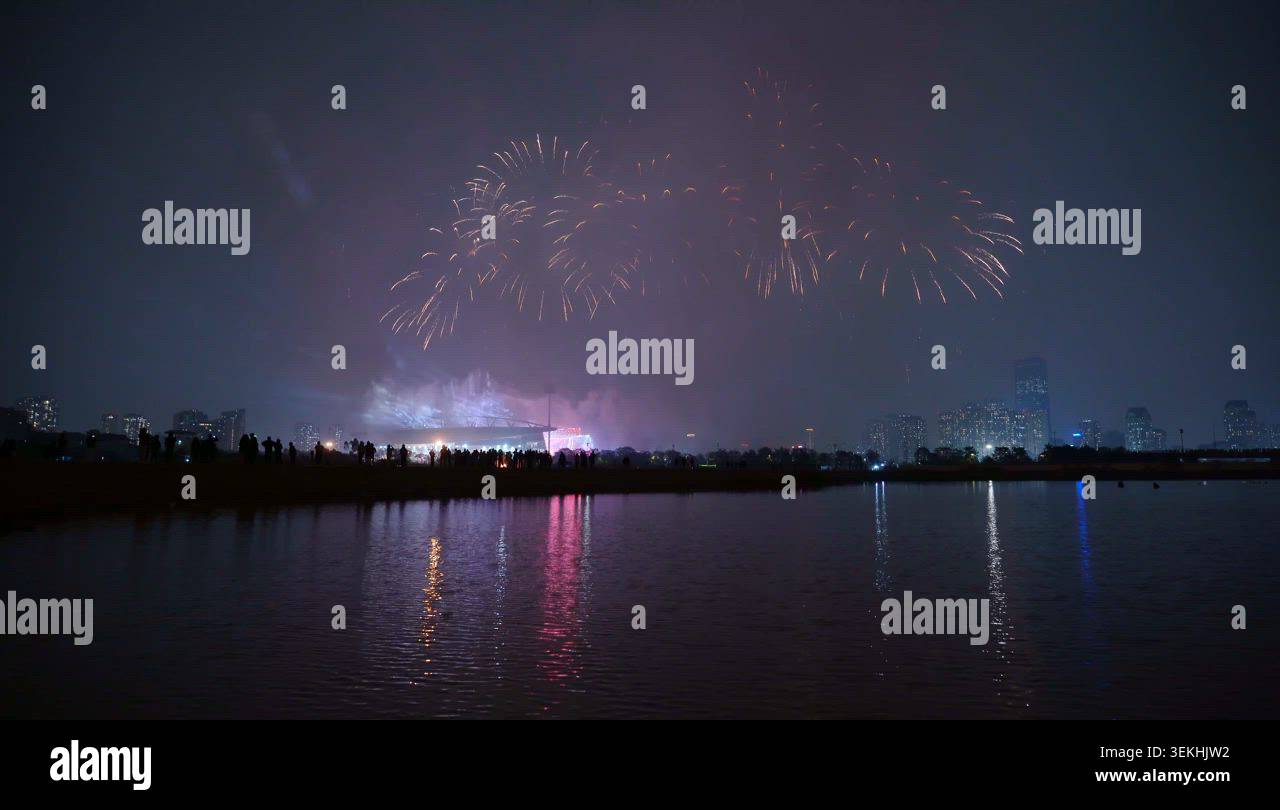 Large Fireworks Display My Dinh Hanoi Stock Video Footage - Alamy