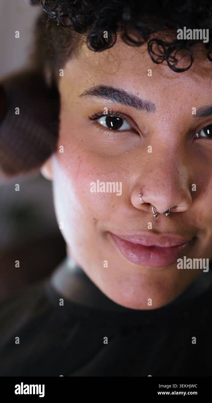 Happy woman at salon Stock Video Footage - Alamy