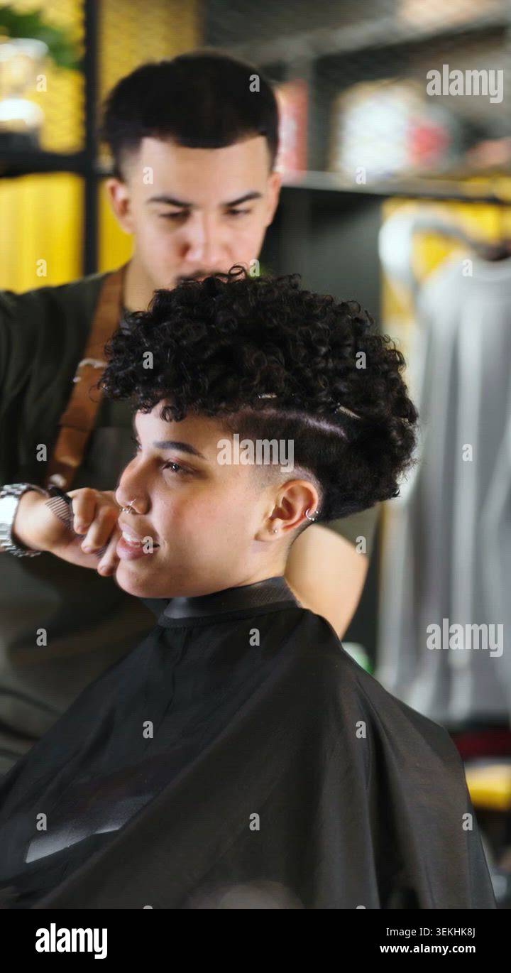 Haircut session at barbershop Stock Video Footage - Alamy