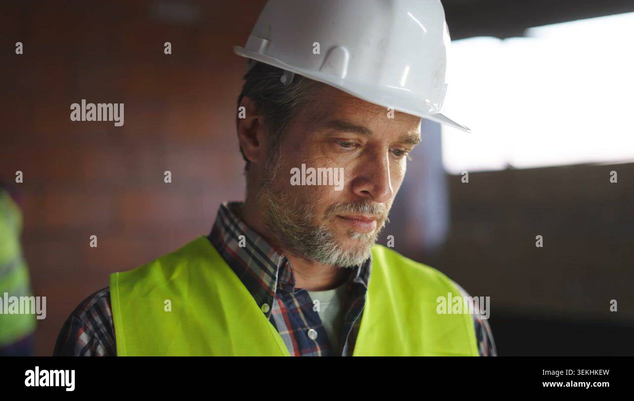 Construction Worker Portrait Stock Video Footage - Alamy