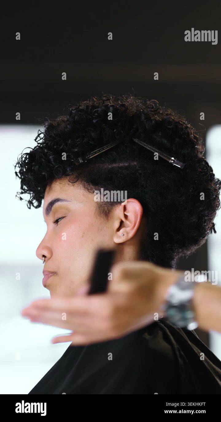 Hair styling process in salon Stock Video Footage - Alamy