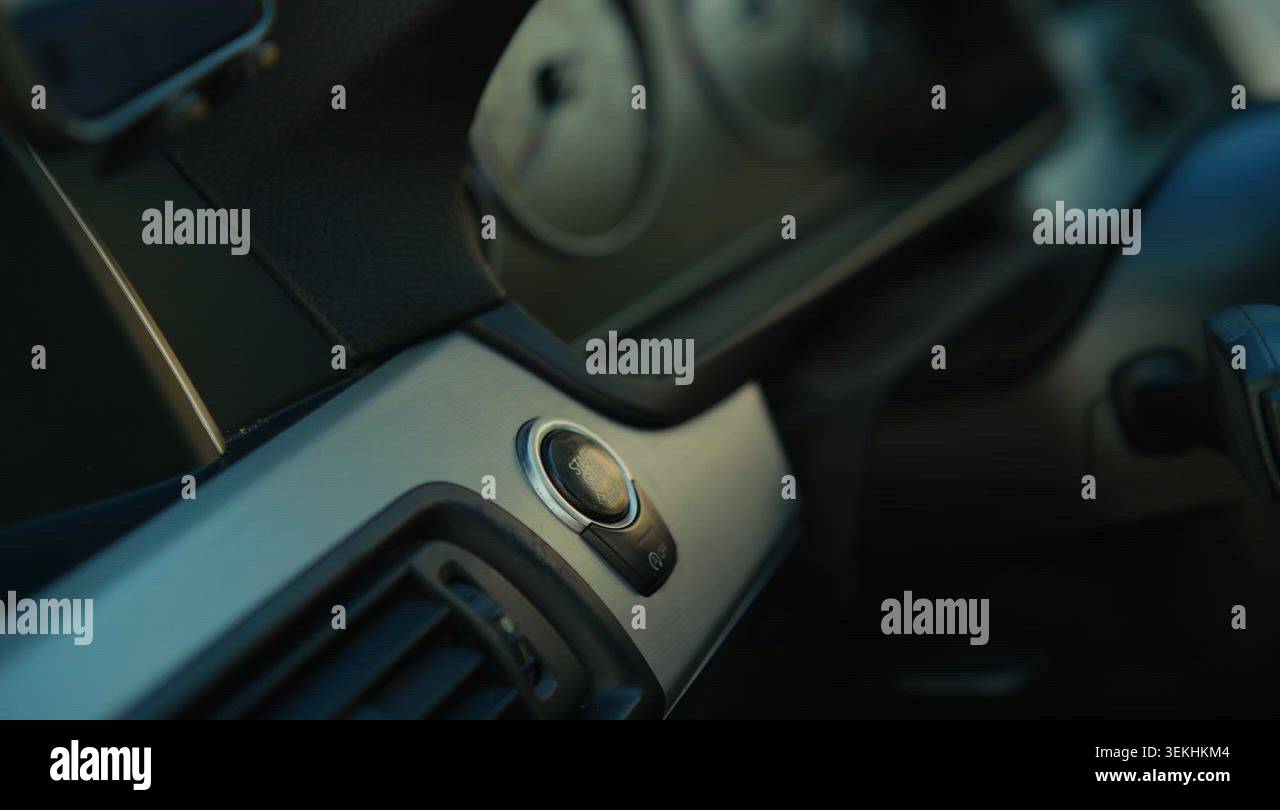 pressing push to stop button on car do kill engine Stock Video Footage ...