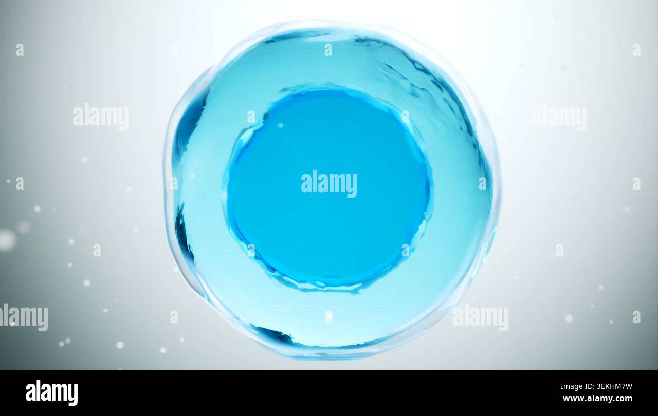 Abstract blue cell with encapsulated liquid droplets Stock Video ...