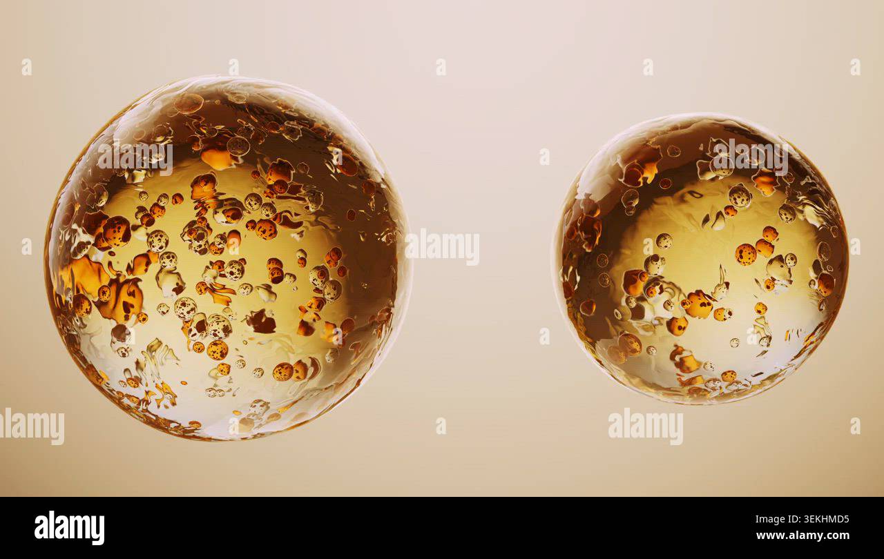 Abstract golden bubbles inside connected glass spheres Stock Video ...