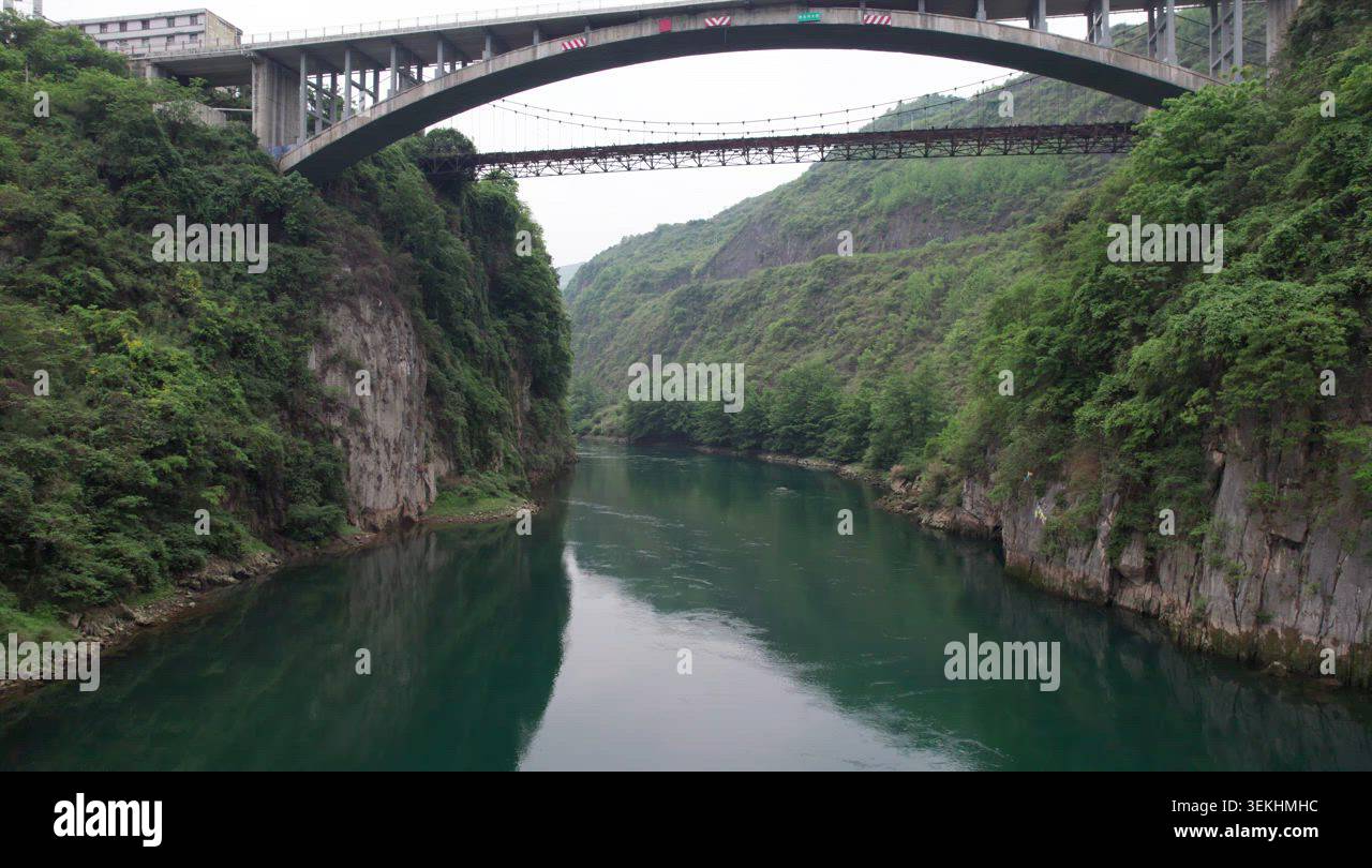 Small Stone Bridge Over Valley River Stock Video Footage - Alamy