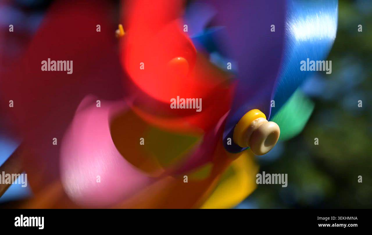Colorful Spinning Pinwheel Toy in the Wind Stock Video Footage - Alamy