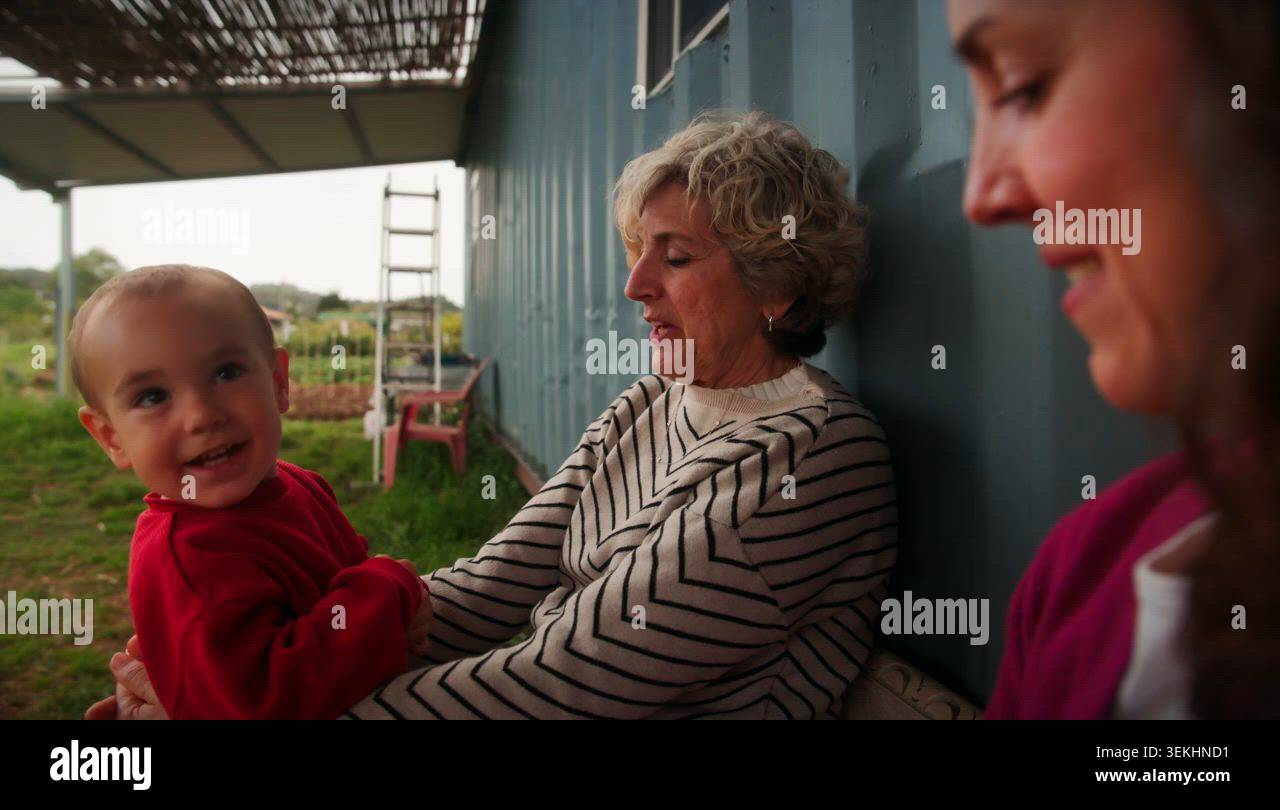 Family generations bonding outdoors Stock Video Footage - Alamy