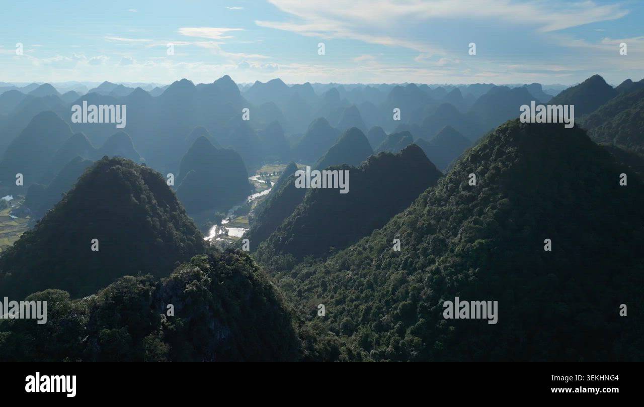Karst mountains aerial layers Stock Video Footage - Alamy