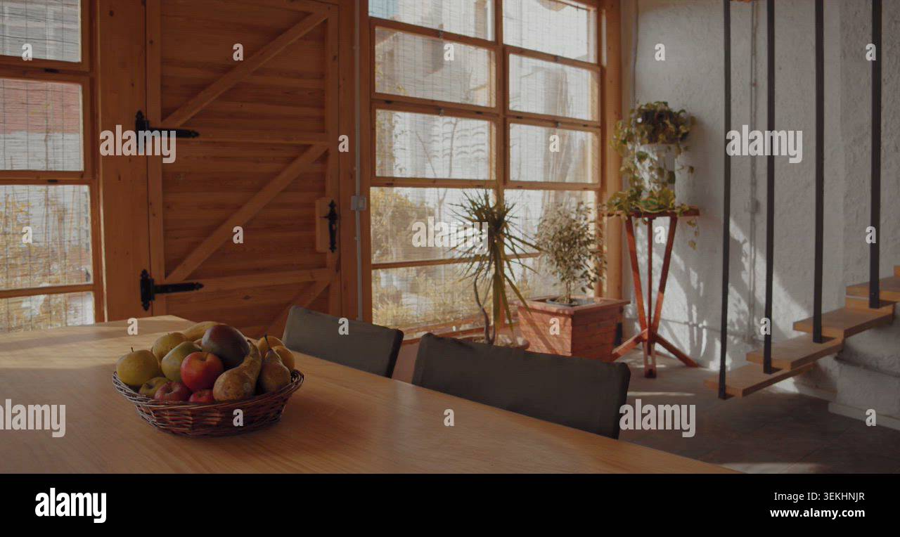 Sunlit Rustic Dining Room Stock Video Footage - Alamy