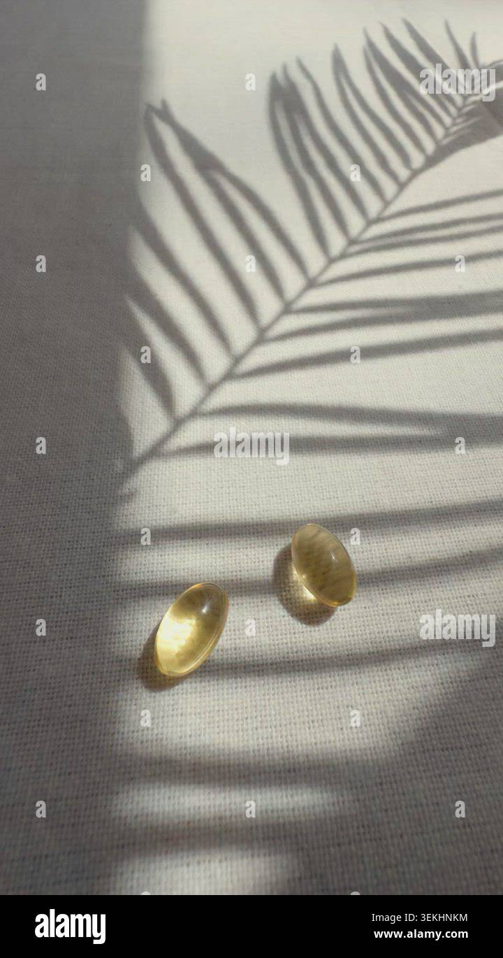 Palm Tree Leaf Shadow on Vitamins Stock Video Footage - Alamy
