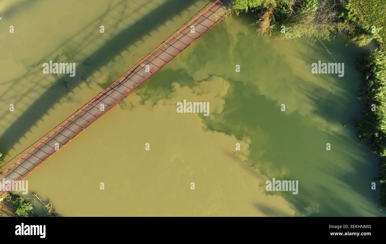 Diagonal bridge aerial view Stock Video Footage - Alamy