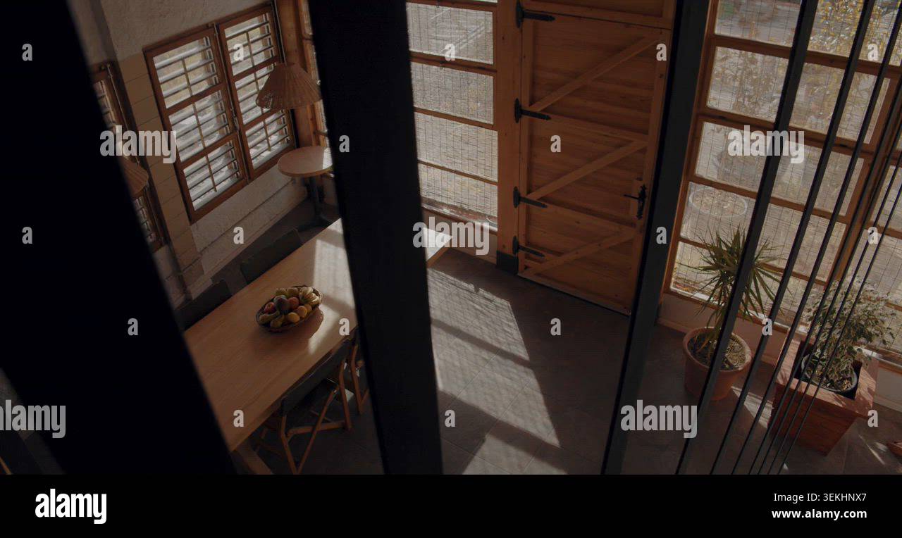 High angle view of rustic dining room Stock Video Footage - Alamy