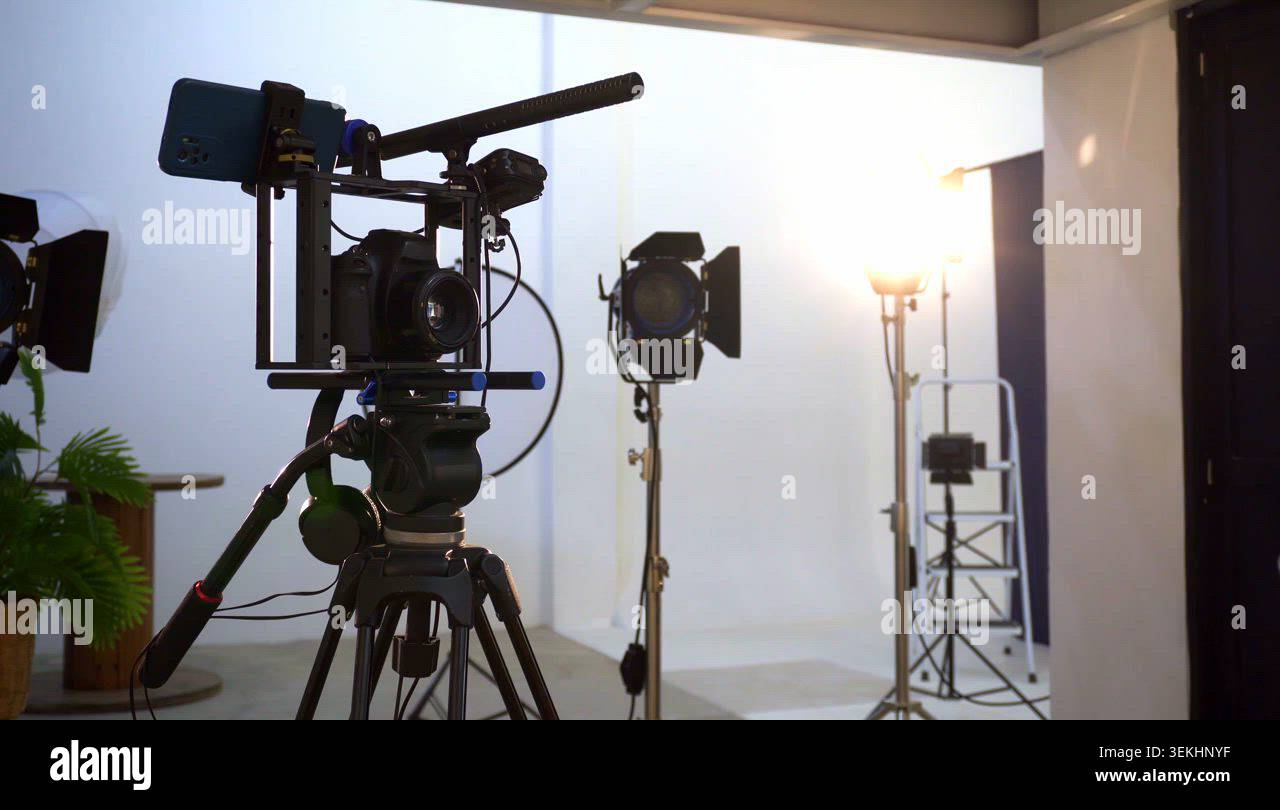 Professional video production on a studio set Stock Video Footage - Alamy