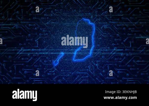 4K Resolution, Palestine Country Digital Electric Futuristic Technology ...