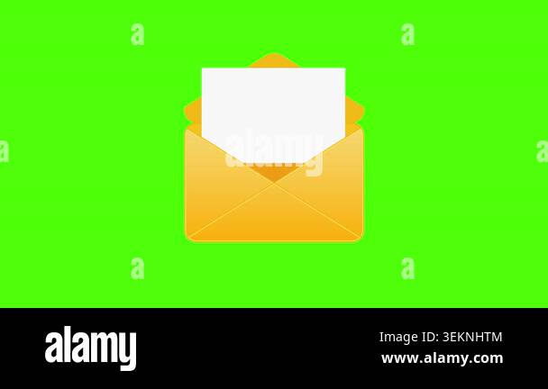 Envelope Opening and Letter Unfold Animation Transition ( green ...
