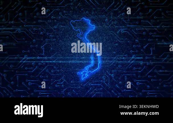 4K Resolution, Vietnam Country Digital Electric Futuristic Technology ...