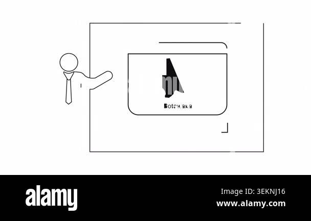 A simple line drawing shows a person standing next to a computer ...