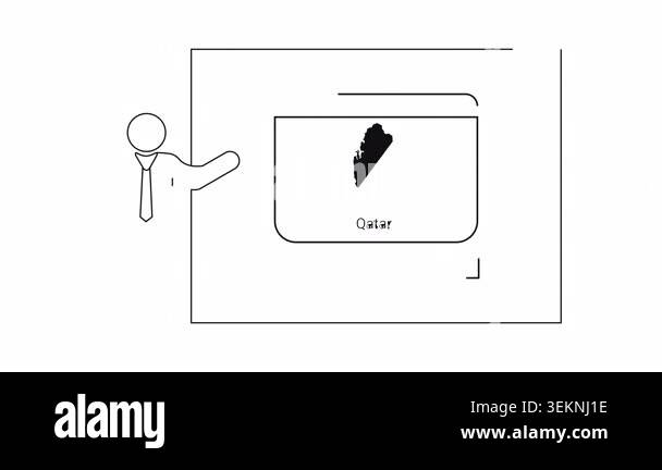 A person in a suit points to a computer screen displaying the map of ...