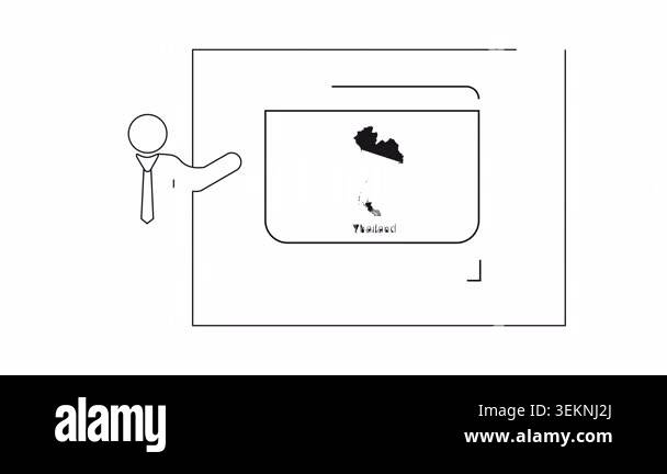A simple line drawing shows a person standing next to a computer screen ...