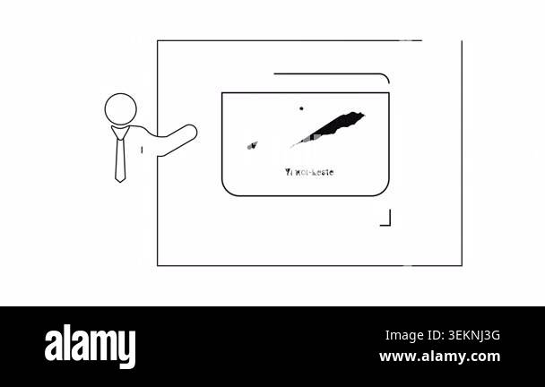 A simple line drawing shows a person standing next to a computer screen ...