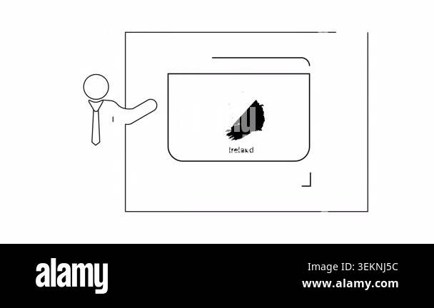A simple line drawing shows a person in a suit gesturing towards a ...