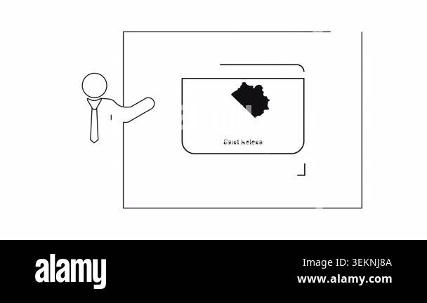A simple line drawing shows a person in a suit pointing towards a ...