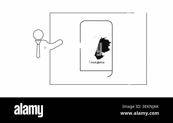 A simple line drawing shows a man pointing to a smartphone displaying ...