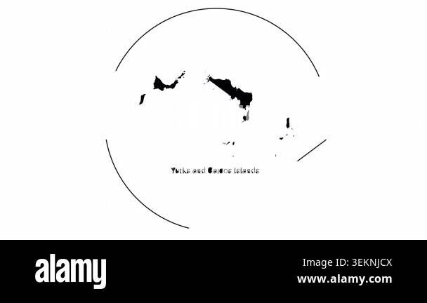 A minimalist black and white animation showing the map of the Turks and ...
